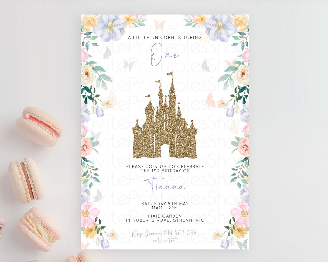 Princess Birthday Invitation Castle Invitation Royal Birthday Fairy ...