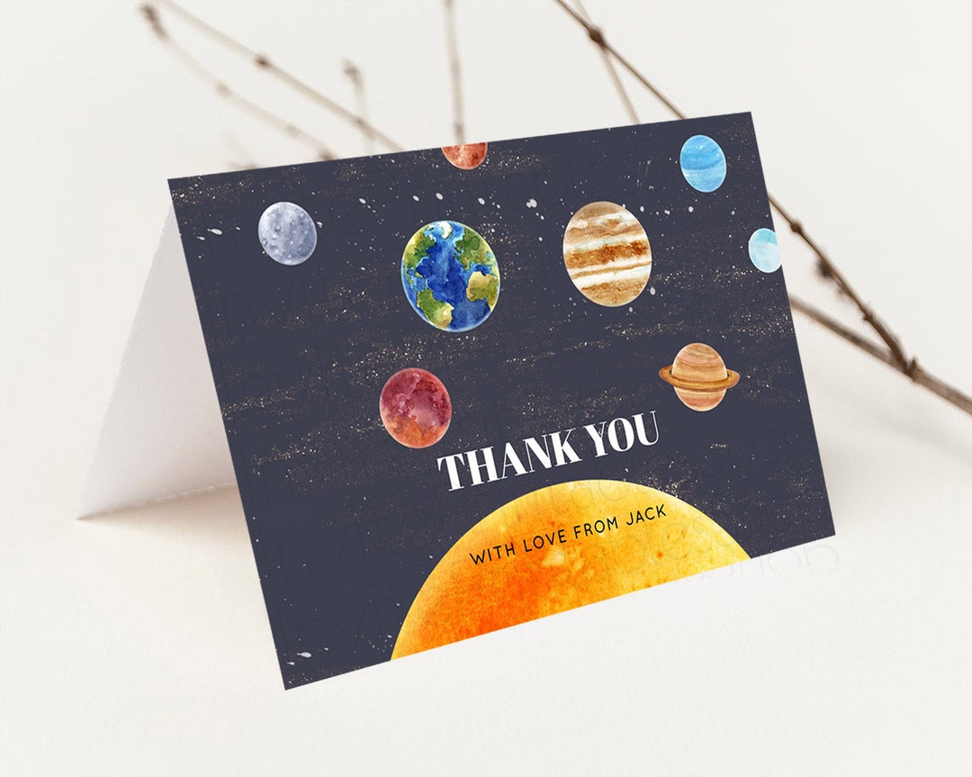 Space Thank You Space Thank You Card First Trip Around the Sun Thank ...
