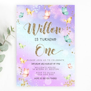 Pastel Butterfly Birthday Invitation Butterfly Birthday - Etsy