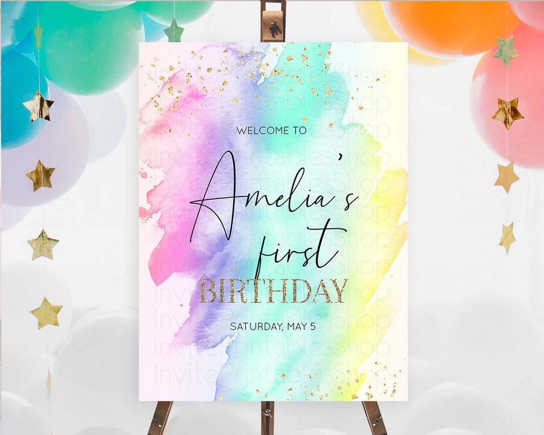 Pastel Welcome Sign Pastel Rainbow Welcome Sign Colorful Rainbow ...