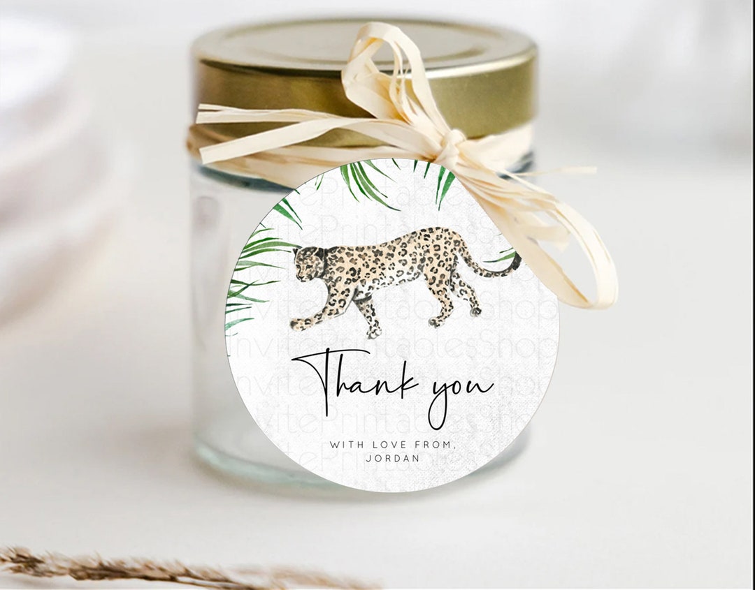 Cheetah Thank You Tags Cheetah Thank You Gift Tags Cheetah Party Favor ...