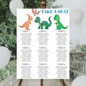 Dinosaur Seating Chart Dinosaur Volcano Seating Chart Watercolor ...