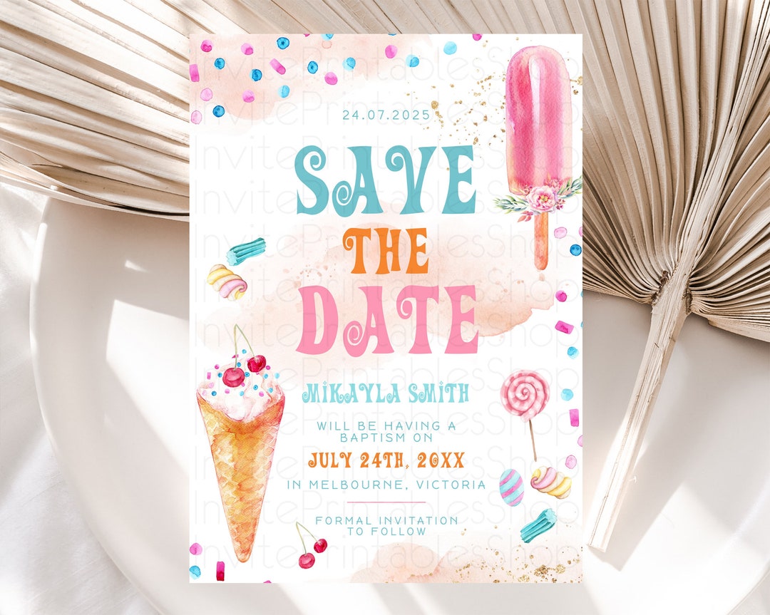 Ice Cream Save the Date Sweet One Save the Date Template Heres the ...