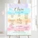 Pastel First Birthday Milestone Board Pastel Rainbow Milestone Poster ...