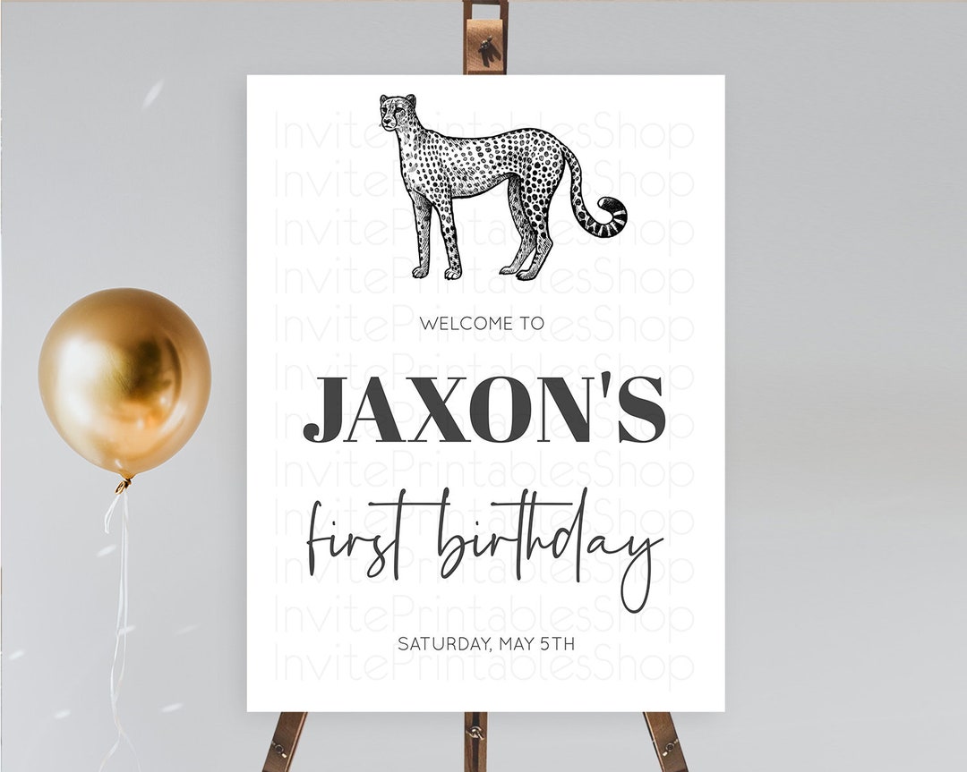 Cheetah Welcome Sign Cheetah Welcome Board Cheetah Party Welcome Poster ...
