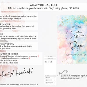 Pastel Sign Ombre Table Sign Decor Pastel Ombre Rainbow Watercolor ...