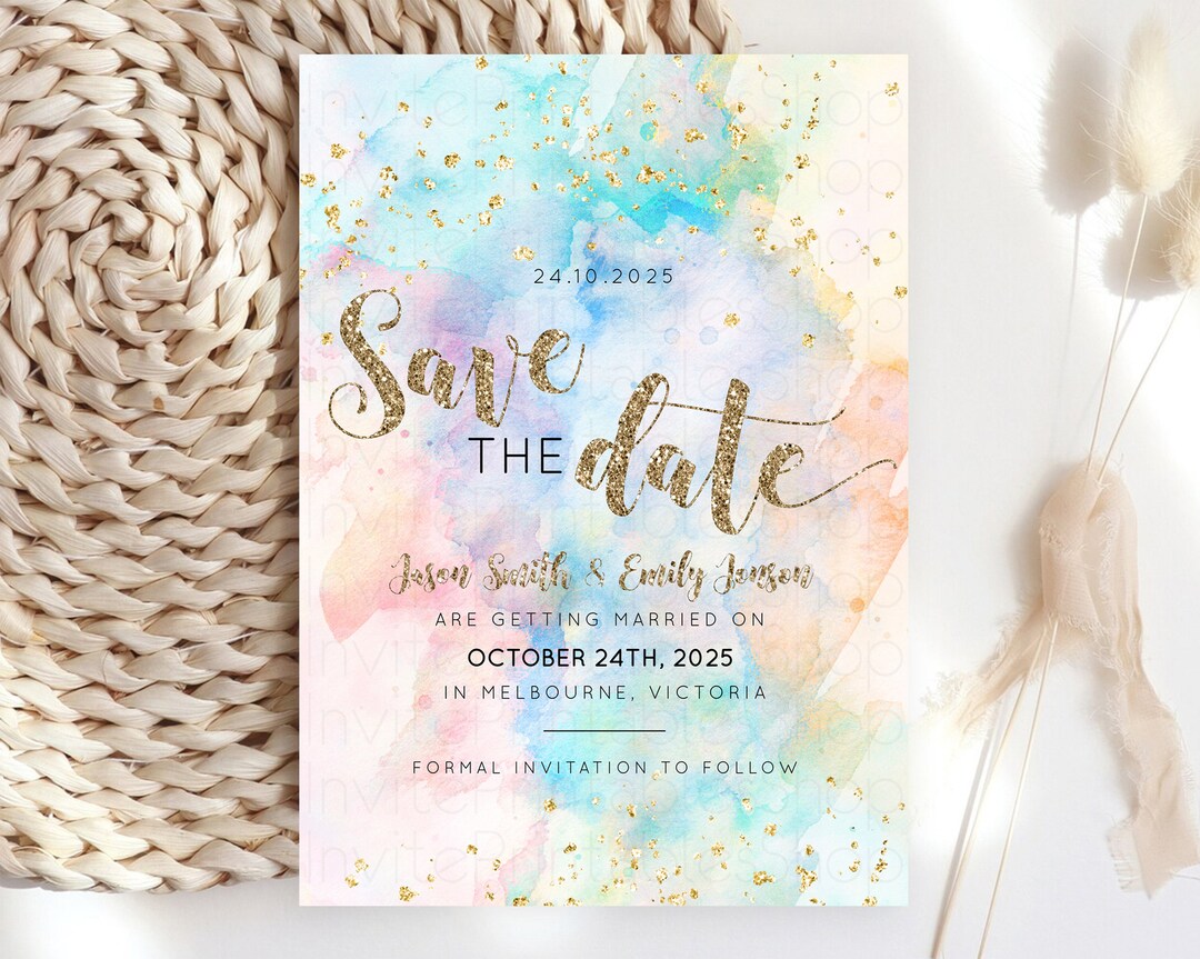 Pastel Save the Date Pastel Colors Save the Date Rainbow Colors Save ...
