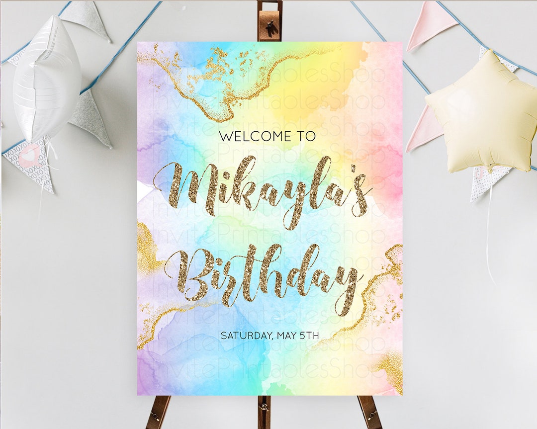 Pastel Welcome Sign Pastel Rainbow Welcome Sign Colorful Rainbow ...