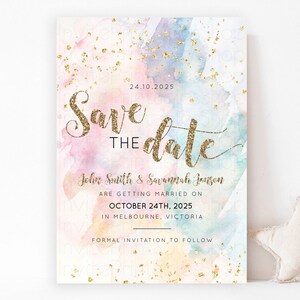 Pastel Save the Date Pastel Colors Save the Date Rainbow | Etsy