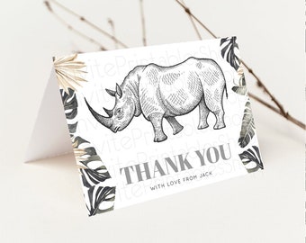 Paper Rhino Pastel Rainbow Thank you Rhinoceros Colorful Watercolor ...
