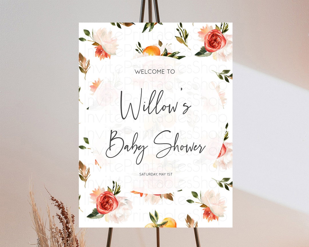 Citrus Baby Shower Welcome Sign Lemon Welcome Sign Orange Welcome Sign ...