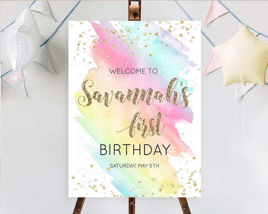Pastel Welcome Sign Pastel Rainbow Welcome Sign Colorful Rainbow ...