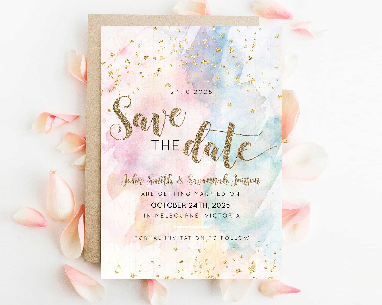 Pastel Save the Date Pastel Colors Save the Date Rainbow | Etsy