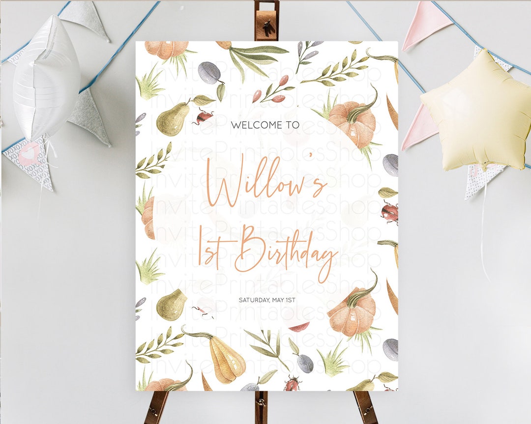 Pumpkin Welcome Board Pear Welcome Sign Ladybug Plum Welcome Sign ...