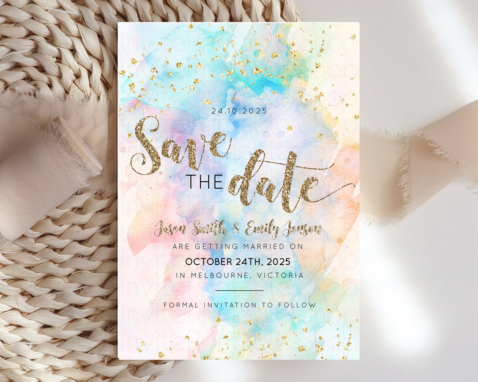 Pastel Save the Date Pastel Colors Save the Date Rainbow | Etsy