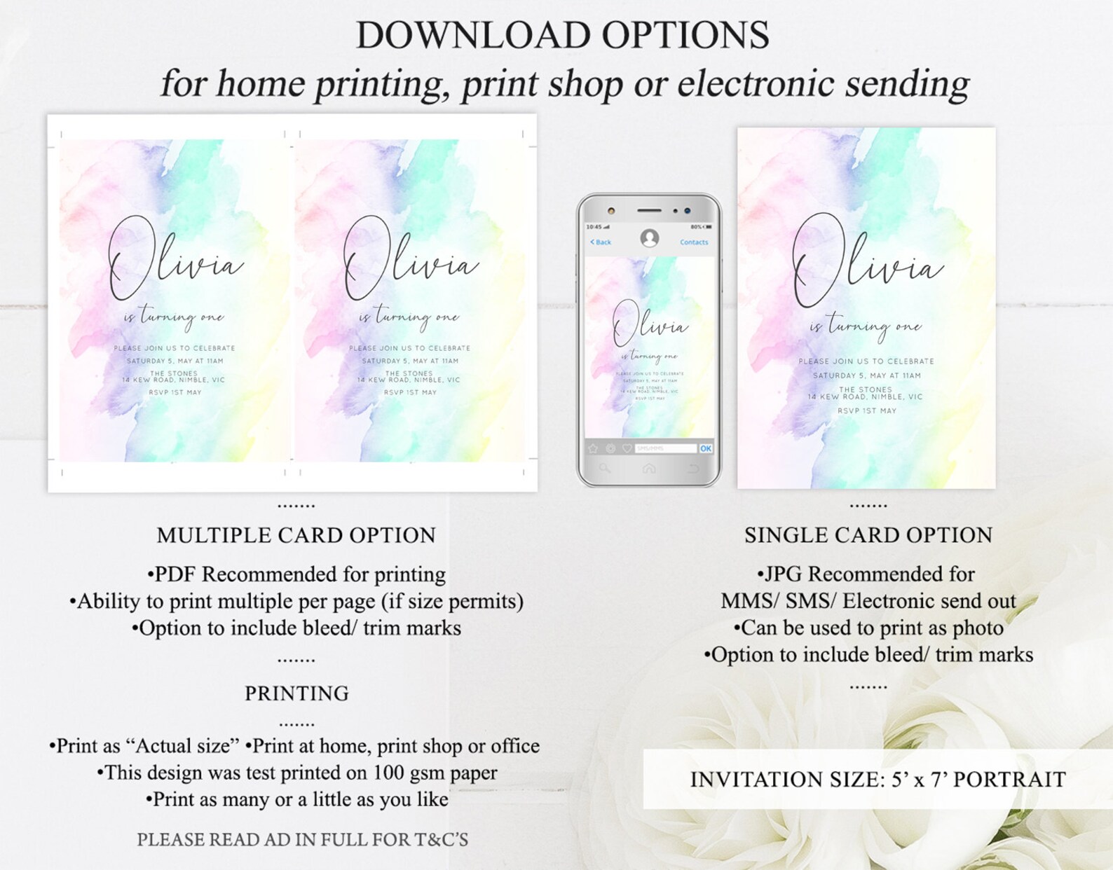 Rainbow Watercolor Birthday Invitation Pastel Rainbow Birthday | Etsy