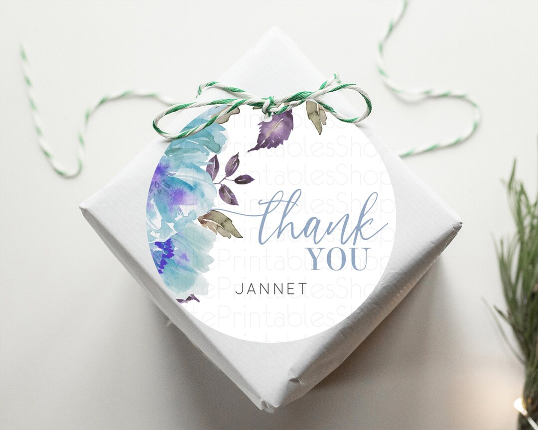 Secret Garden Thank You Tags Wildflower Thank You Gift Tags Pastel ...