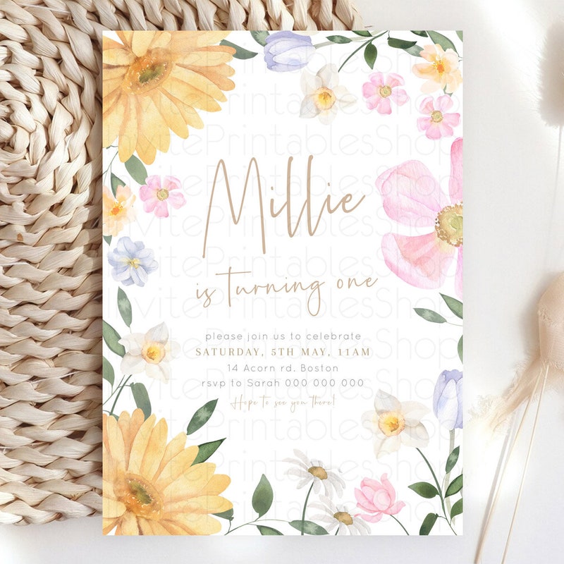 Flower Invitation - Etsy