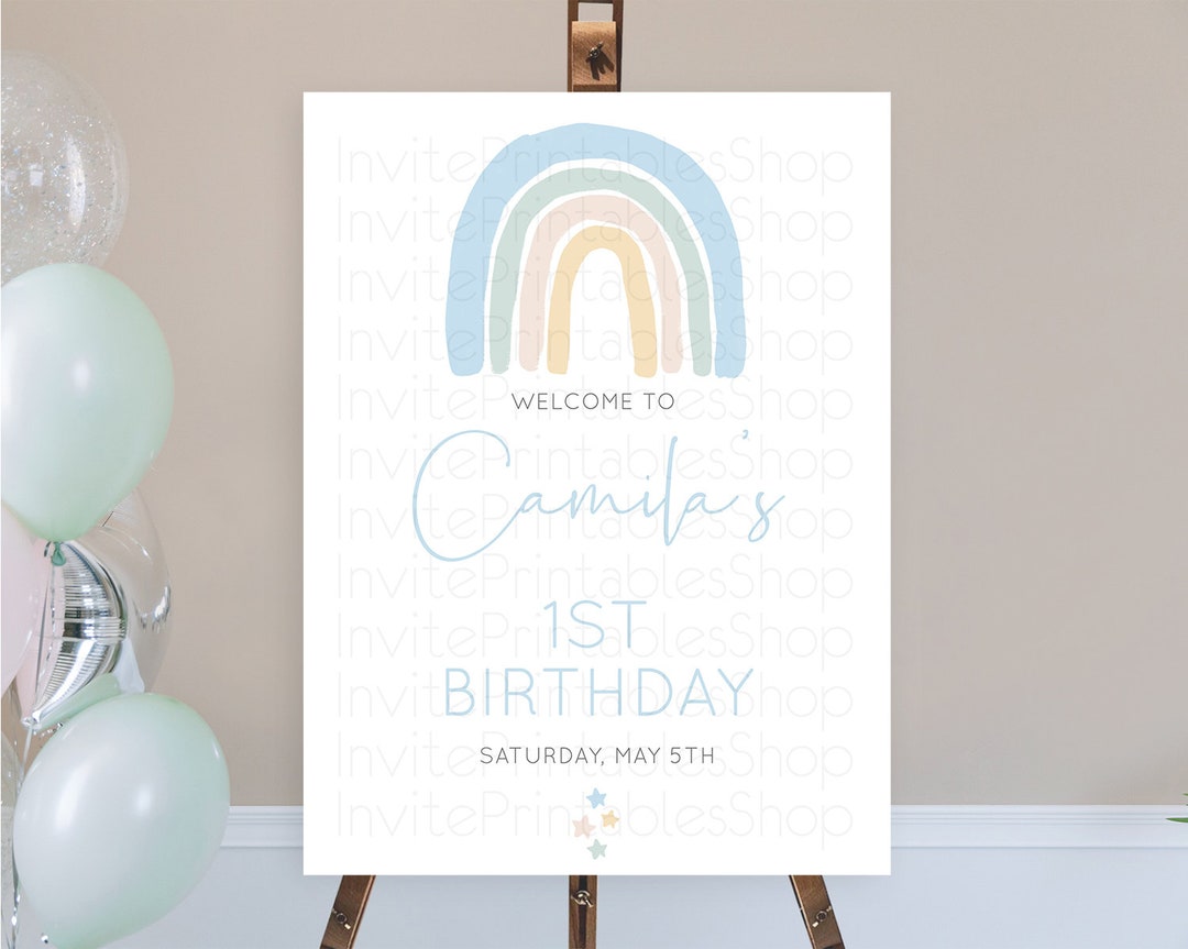 Pastel Rainbow Welcome Sign Boho Rainbow Welcome Board Rainbow Welcome ...