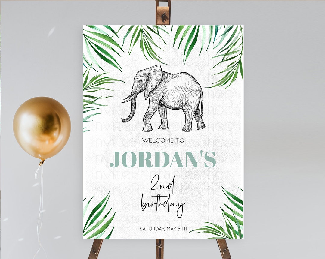 Elephant Welcome Sign Elephant Welcome Board Elephant Party Welcome ...