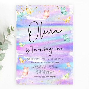 Pastel Butterfly Birthday Invitation Butterfly Birthday Invitation ...