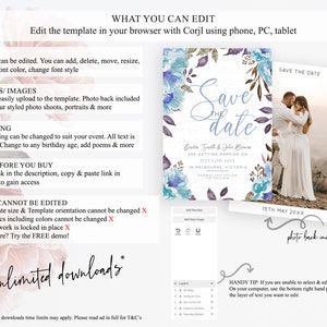 Wildflower Save the Date Template Secret Garden Save the Date Pastel ...