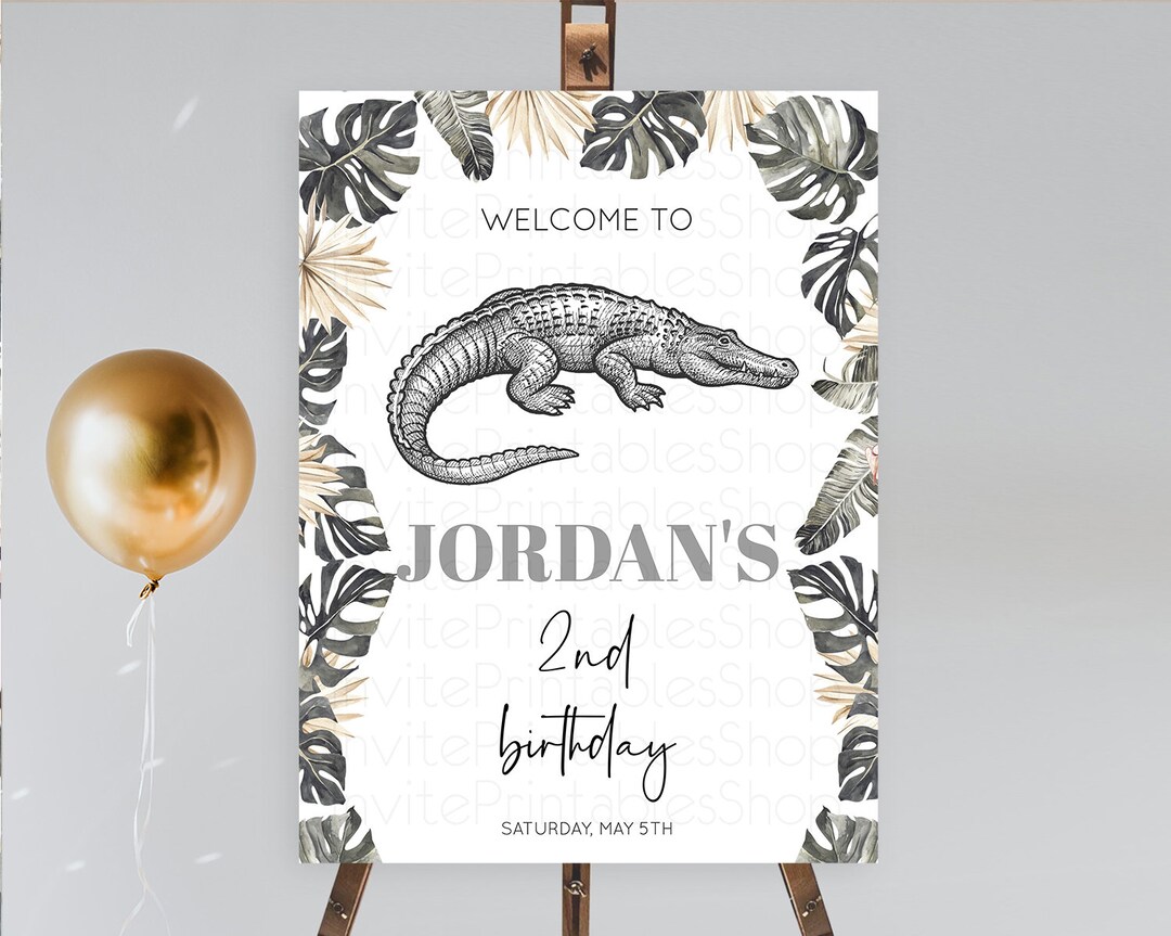 Crocodile Welcome Sign Alligator Welcome Board Croc Gator Party Welcome ...