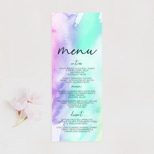 Pastel Menu Pastel Rainbow Menu Template Colorful Pastel Table - Etsy