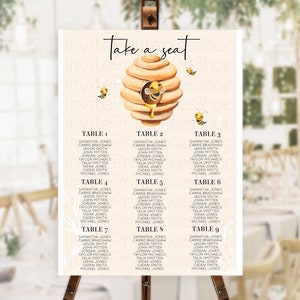 Bee Seating Chart Queen Bee Seating Chart Bee Day Seating Sign Beehive ...