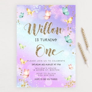 Pastel Butterfly Birthday Invitation Butterfly Birthday - Etsy