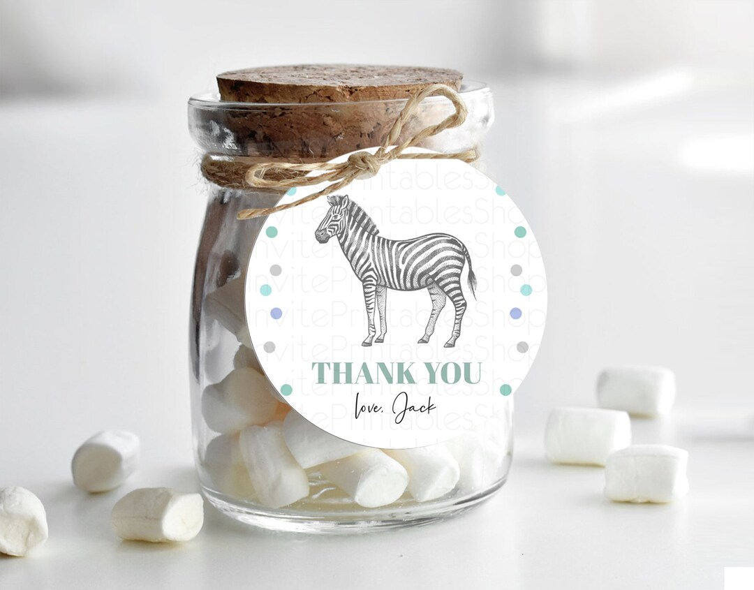 Zebra Thank You Tags Zebra Thank You Gift Tags Zebra Favor Tags Zebra ...