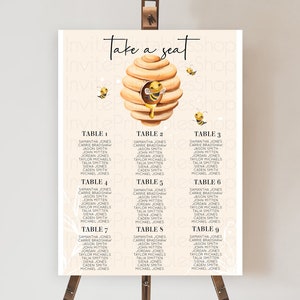 Bee Seating Chart Queen Bee Seating Chart Bee Day Seating Sign Beehive ...