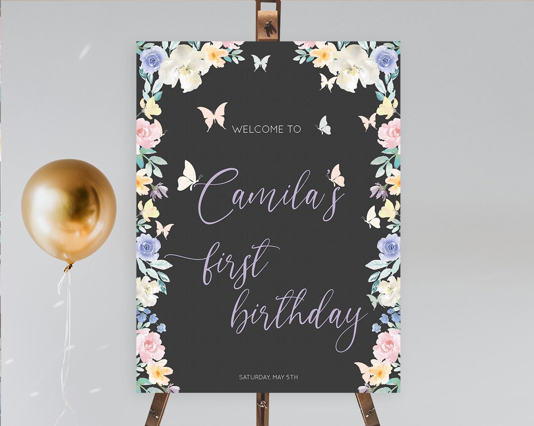 Secret Garden Welcome Sign Wildflower Welcome Board Pastel Flower ...