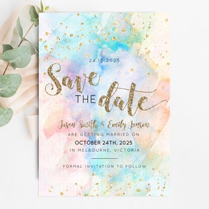 Pastel Save the Date Pastel Colors Save the Date Rainbow Colors Save ...