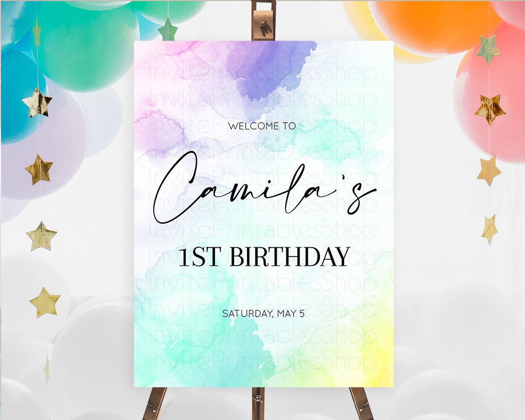 Pastel Welcome Sign Pastel Rainbow Welcome Sign Colorful Rainbow ...