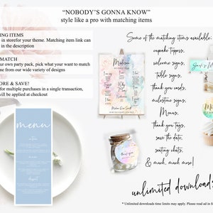 Blue Menu Pastel Blue Menu Template Blue Minimalist Table Decor Modern ...