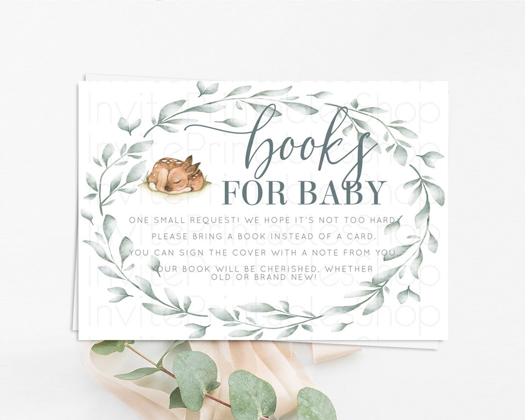 Fawn Books for Baby Card Deer Book Insert Floral Deer Book - Etsy