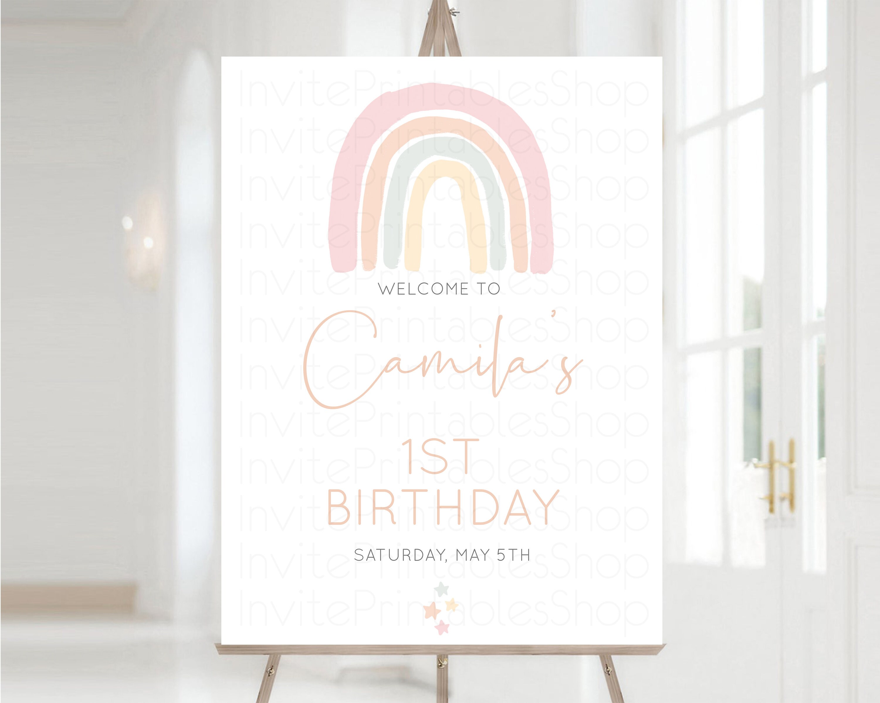 Pastel Rainbow Welcome Sign Rainbow 1st Birthday Board - Etsy