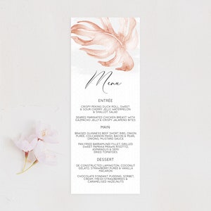 Tropical Menu Template Tropical Menu Palm Leaf Fern Table Decor ...