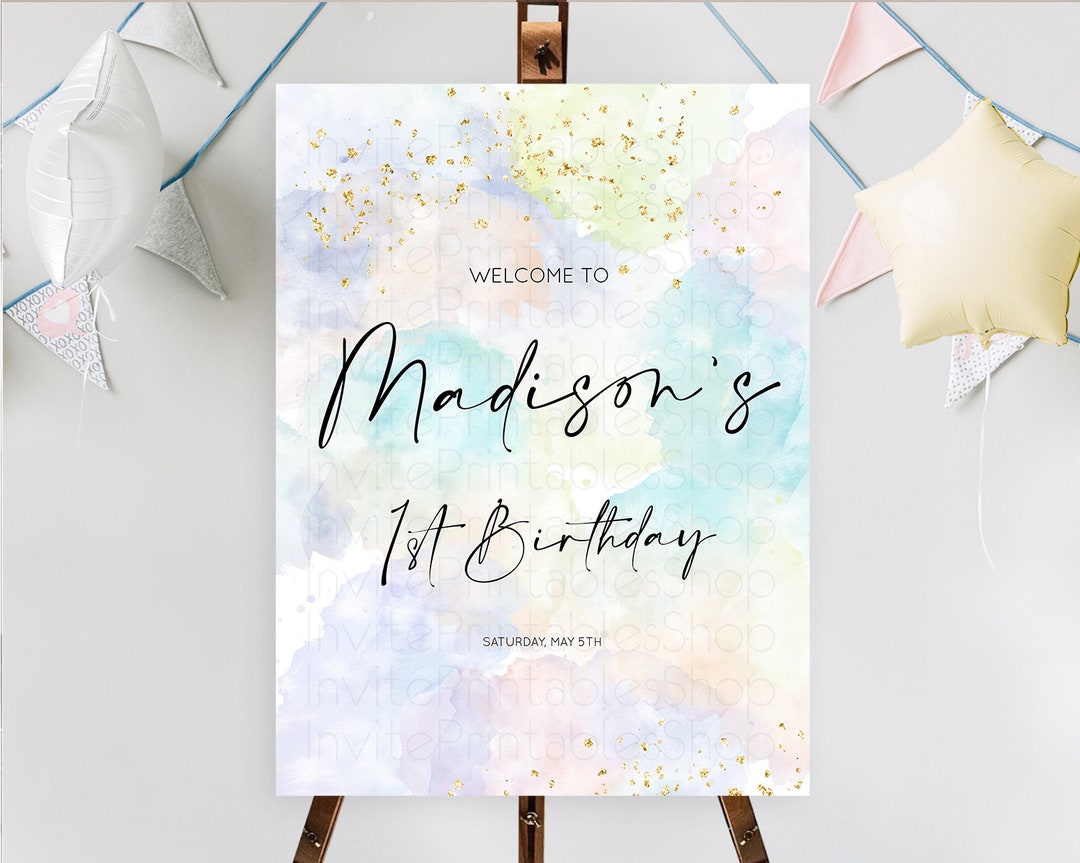 Pastel Welcome Sign Pastel Rainbow Welcome Sign Colorful Rainbow ...