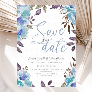 Wildflower Save the Date Template Secret Garden Save the Date Pastel ...