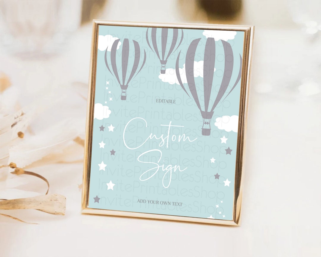 Hot Air Balloon Sign Hot Air Balloon Table Sign Decor Adventure Awaits ...