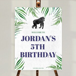 Gorilla Welcome Sign Gorilla Welcome Board Gorilla Party Welcome Poster ...