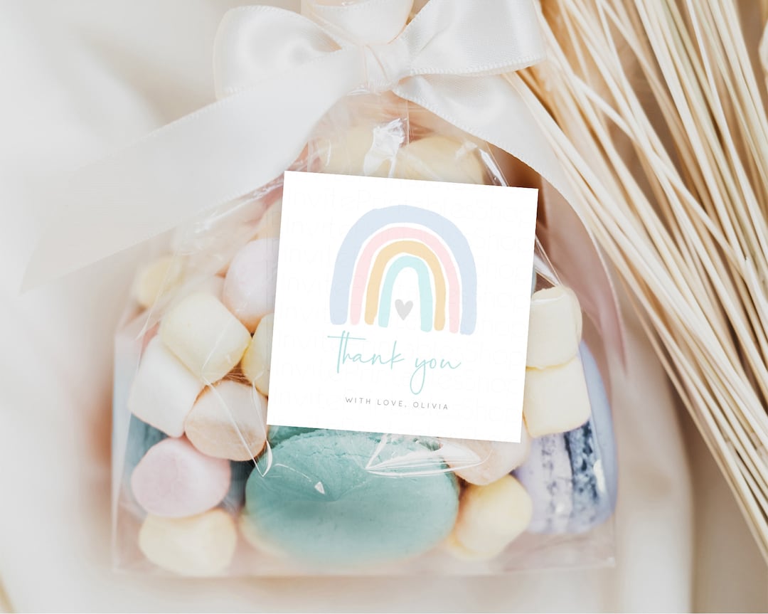 Pastel Rainbow Gift Tags Boho Rainbow Favor Tag Colorful Rainbow ...