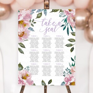 Secret Garden Seating Chart Wildflower Seating Chart Pastel Flowers ...