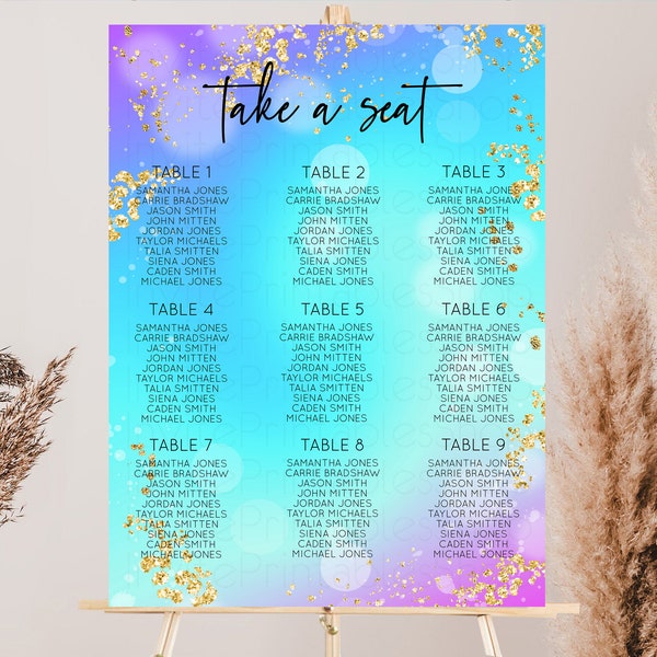 Colorful Seating Chart - Etsy