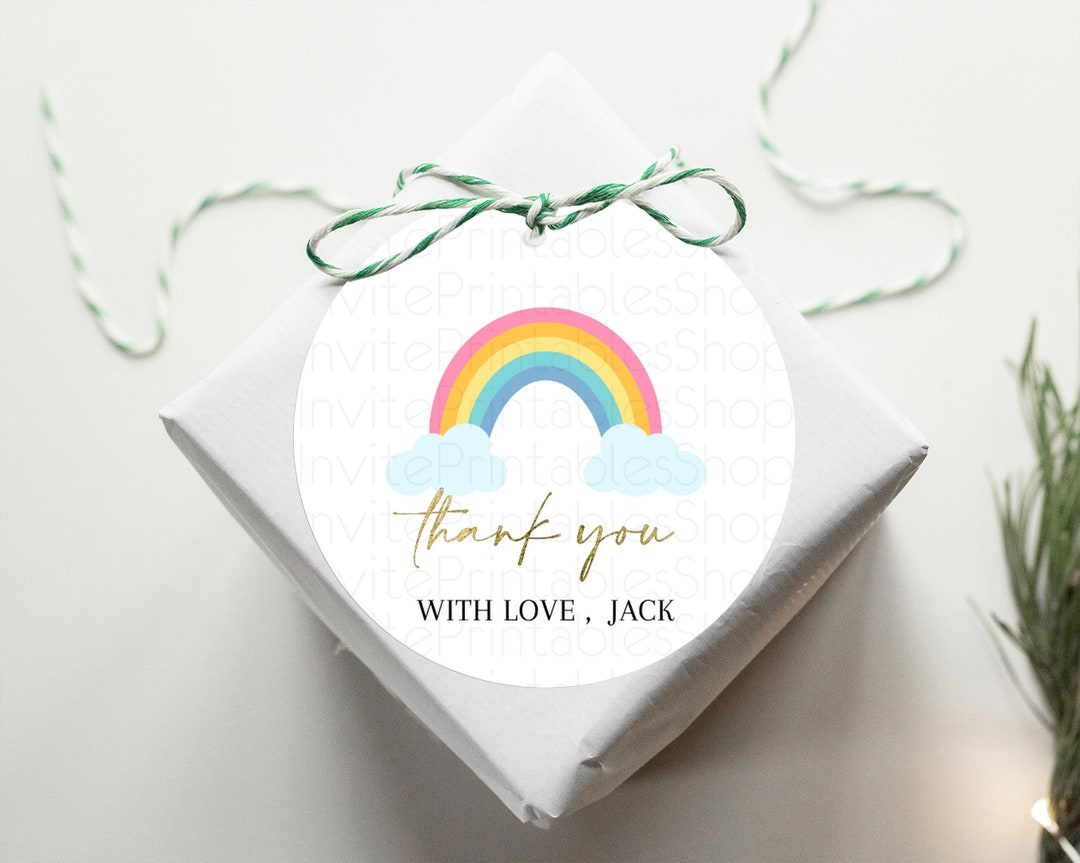 Pastel Rainbow Thank You Tags Boho Rainbow Thank You Gift Tags Rainbow ...