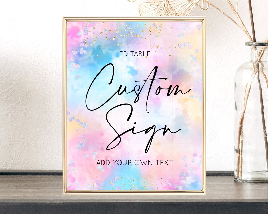 Pastel Rainbow Sign Cards Gifts Sign Table Signs Diaper Sign Book Sign ...