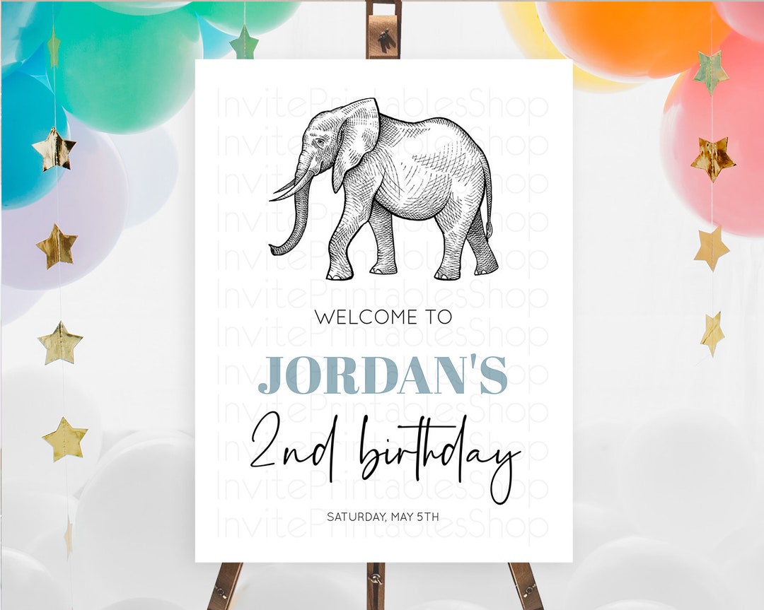 Elephant Welcome Sign Elephant Welcome Board Elephant Party Welcome ...