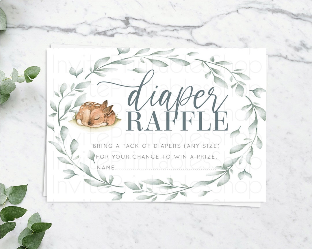 Fawn Diaper Raffle Card Deer Diaper Insert Floral Deer Diaper - Etsy